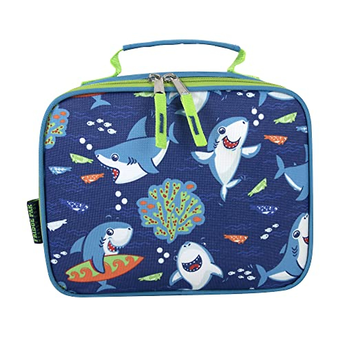 Trail maker Tiny Lunch Bag for Kids, Fun Insulated Lunch Box Containers for School for Boys and Girls (Snarky Sharkies)