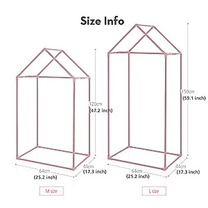 PETITE MAISON Kids Closet - Dress up Clothing Garmet Rack, Hanging Costume Organizer with Cute House Frame, Handmade Premium Quality, 25" x 17" x 47", Aluminium Super-Light, Medium Pink