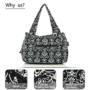 MAGOU Handle Bags Shoulder Bag - Quilted Cotton Tote Bag, Soft Lightweight Purse Handbag