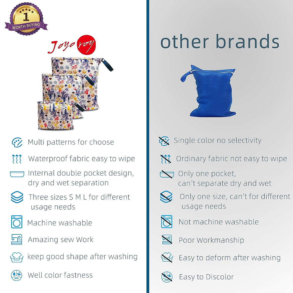 Joyo roy Baby Bag Dry Bag Wet Bags Wet Dry Bags for Diaper Bag Dry Bag Waterproof Wet Bags for Baby Diaper Bag Wet Dry Bag Waterproof Bag Waterproof Dry Bag Wet Bags