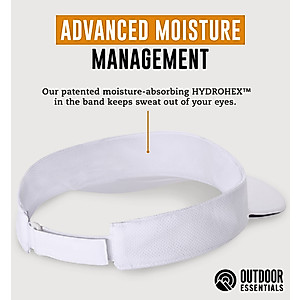 OutdoorEssentials Sun Visor Hat for Women & Men - Womens Visor, Tennis Visor, Golf Visor - Running Visor White - White
