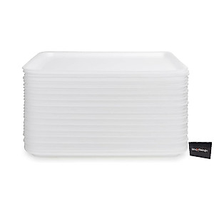 Bits N Things White Foam Meat Trays | Disposable Standard Supermarket Meat Poultry Frozen Food Tray | Arts & Crafts | 50 Count