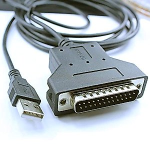 Washinglee USB Programming Cable for Fanuc CNC DNC, USB to DB25 Male Console Cable for Fanuc, Built in FTDI Chip, 6 FT