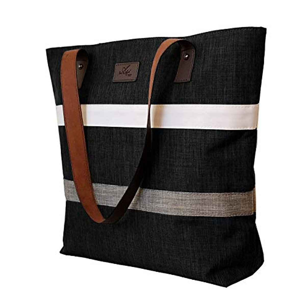 Aleah Wear Shoulder Tote Bag Purse Top Handle Satchel Handbag For Women Work School Travel Business Shopping Casual (Black) Upgraded