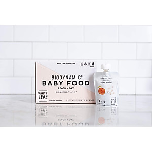 White Leaf Provisions Biodynamic Organic Baby Food Peach + Oat (6 (90g) Pouches)