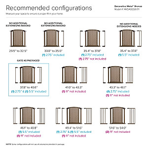 Munchkin® Decorative Metal Baby Gate Extension, Compatible with Gate Model MKSA0658-011 in Bronze, 5.5"