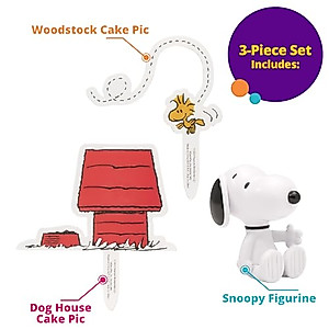 DecoSet® Peanuts® Snoopy® and Woodstock® Cake Topper, 3-Piece Cake Decoration | For Birthday, Parties, Celebration