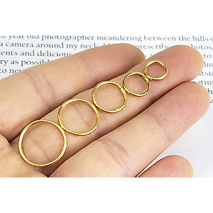 16G Surgical Steel Hinged Clicker Segment Nose Rings Hoop Helix Cartilage Daith Tragus Sleeper Earrings Body Piercing for women (16G - Gold - (6mm-14mm) - 10Pcs)