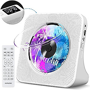 Portable CD Player with Bluetooth, Gueray Desktop CD Music Players for Home Built-in Double HiFi Sound Speakers, Support AUX&USB Headphone Jack, FM Radio Boombox, LCD Screen Display for Kids Gift