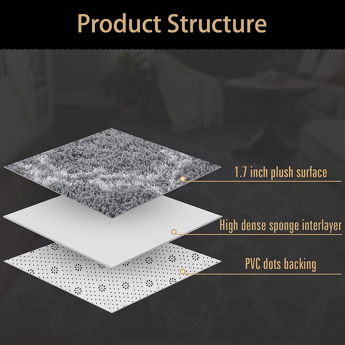 HOMORE 8x10 Large Area Rug for Living Room, Grey and White Bedroom Rug, Modern Big Fluffy Rugs Soft Furry Shaggy Faux Fur Rug for Farmhouse Decor, Aesthetic Rugs for Kids Home Indoor Floor