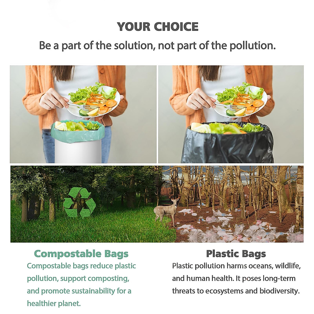 200 Counts AYOTEE Mini Trash Bags,1.2 Gallon Small Compostable Trash Bags,Strong Unscented Compost Bags Small Bathroom Trash Bags for Home, Fit 4.5-5 Liter Trash Can,1-1.5 Gallon…
