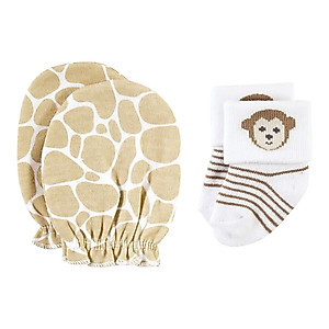 Hudson Baby Baby Socks and Mittens Set, Safari Boy, 0-6 Months