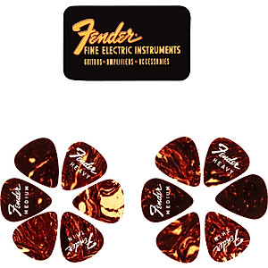 Fender Fine Electric Guitar Picks 351 Shape, 12-Pack Tin