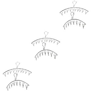 Cabilock 6 Pcs Multi Clip Drying Rack Collapsible Clothes Drying Rack Lingerie Hangers Dryer Portable Drying Hanger Socks Hook Socks Drying Hanger Underwear Drying Racks Windproof Clips Bra