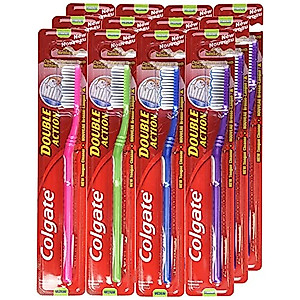 Colgate Toothbrush Double Action, Medium (Pack of 12)
