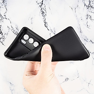 Shantime Oppo Reno 6 Pro 5G Case, Soft TPU Back Cover Shockproof Silicone Bumper Anti-Fingerprints Full-Body Protective Case Cover for Oppo Reno 6 Pro 5G (Black)