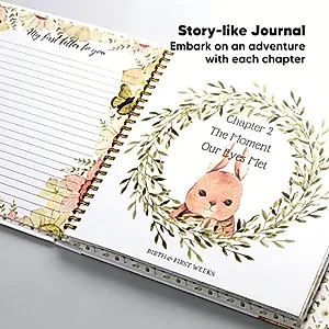 First 5 Years Baby Memory Book Journal - 90 Pages Hardcover First Year Keepsake Milestone Baby Book For Boys, Girls - Baby Scrapbook - Baby Album And Memory Book (Wonderland)