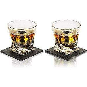 Whiskey Stones Gift Set - Whiskey Glass Set of - 2 King-Sized Chilling Stainless-Steel Whiskey Balls - Scotch Bourbon Box Set - Best Drinking Gifts - Men Dad Husband Birthday Party Present