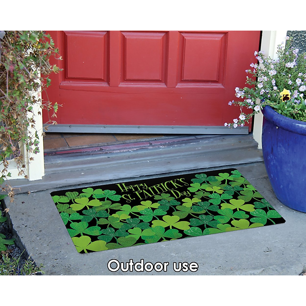 Toland Home Garden 800261 Shamrocks St Pats Door Mat 18x30 Inch Spring Outdoor Doormat for Entryway Indoor Entrance