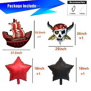 Pirate foil balloons.pirate ship skull captain balloon for pirate party decorations,pirate theme birdthday party decorations.Halloween Party
