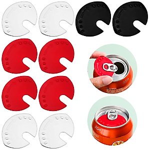 Chengu 10 Pieces Soda Can Lid Can Sealer Beverage Can Cap Can Protector Barricade Soda Cap Sealer Plastic Beer Drink Lid Protector for Beer Juice Soda and More, Random Color (Black, White, Red)