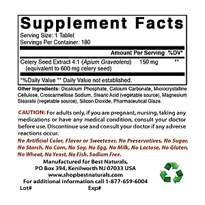 Best Naturals Celery Seed 600 Mg & Magnesium Chloride 520 mg