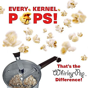 Platinum Series Whirley Pop Popcorn Maker - 6 Quart Stainless Steel Popcorn Popper, Popcorn Maker with¬†Metal Gears, Wabash Valley Farms Stove Top Popcorn Maker (Stainless Steel)