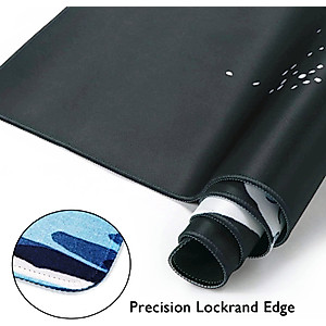 iLeadon Extended Gaming Mouse Pad - Non-Slip Water-Resistant Rubber Base Computer Keyboard Mouse Mat, 35.1 x 15.75-inch XX-Large, Ideal Partner for Work & Game, Sea Wave