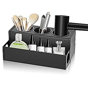 HigoYXP Hair Tool Organizer, 100% Metal Hot Tools Organizer, Heat-Resistant Hair Tool Holder-Styling Tools Organizer for Cosmetic, Skincare, Toiletries, Bathroom Counter, Vanity(1.6kg, Black)