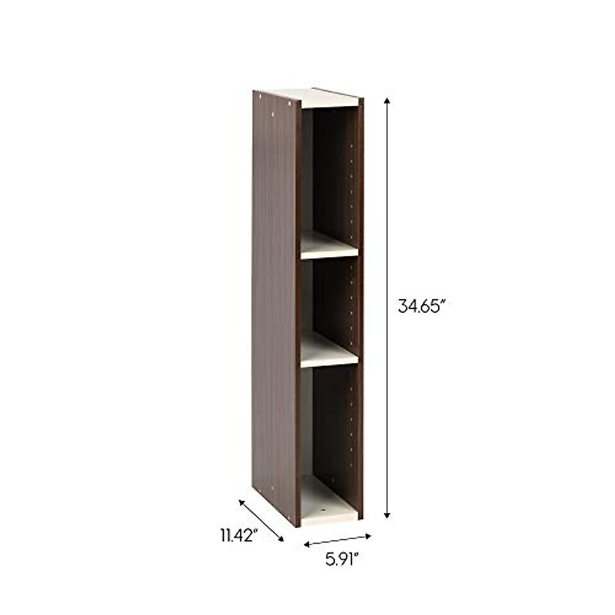 IRIS USA UB Space Saving Unit with Adjustable Shelves, 6-Inch, Walnut Brown/White