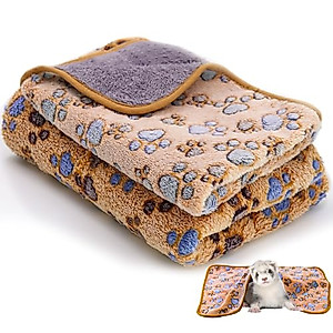 2Pack Blankets Fluffy for Small Animal,Soft Warm Pet Fleece Blankets,Reusable Guinea Pig Fleece Cage Liner WashablePet Sleep Mat for Guinea Pig Cage,Rabbit, Hamster, Cats, Dogs-23×16"