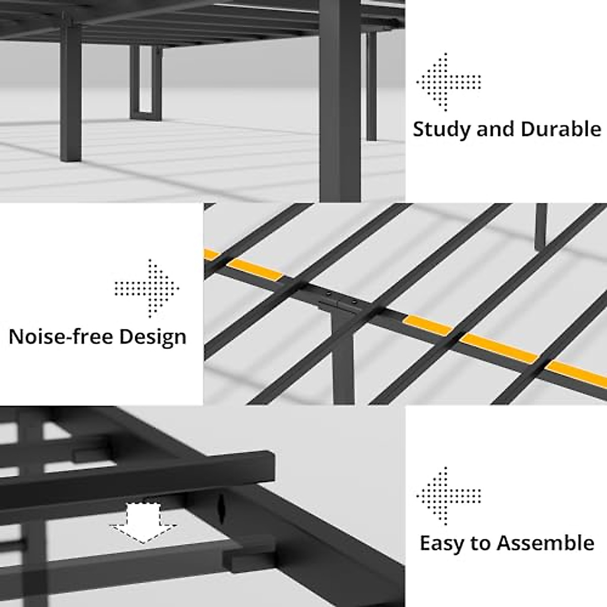LIKIMIO Queen Bed Frame with Drawers 4 Storage Drawers & Bookcase Headboard & Charging Station, Sturdy and No Noise Platform Bed, No Box Spring Needed, Easy Assembly, Vintage Brown