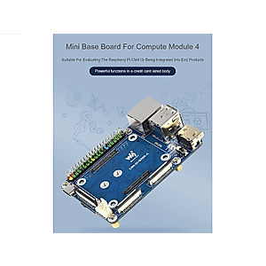 for Raspberry Pi Compute Module 4 IO Board,Mini Base Board (A) Lite Version with Standard CM4 Socket and Color-Coded Raspberry Pi 40PIN GPIO Header Onboard CSI/DSI/FAN/HDMI/USB/RJ45 Connectors
