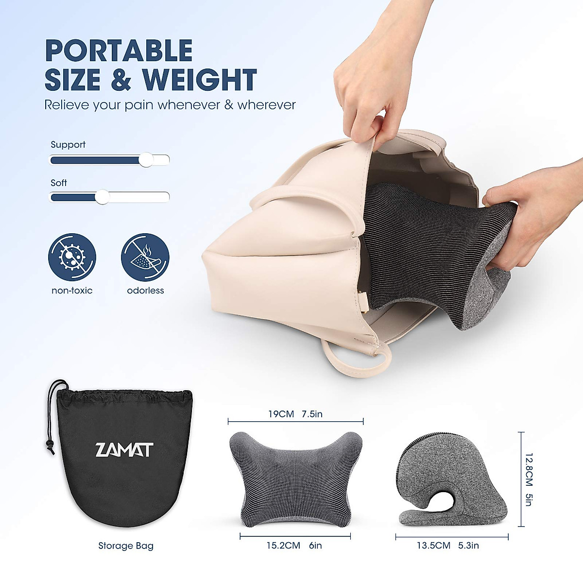 ZAMAT Neck and Shoulder Relaxer w/Magnetic Therapy Pillowcase, Neck Stretcher Chiropractic Pillows for Pain Relief, Cervical Traction Device for Relieve TMJ Headache Muscle Tension Spine Alignment