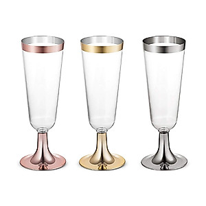 PRETYZOOM Wedding Glasses Champagne Glasses Plastic Disposable Cocktail Goblet 160ML Wine Cups Party Drink Cups for Wedding Bar Restaurant Party Banquet 10pcs (Golden) Disposable Glasses