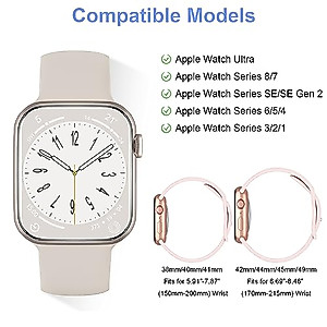 DYKEISS Silicone Sport Bands Compatible with Apple Watch Band 38mm 42mm 40mm 44mm 41mm 45mm 49mm, Soft Waterproof Strap Replacement Wristband for iWatch Bands Series Ultra 8 7 SE 6 5 4 3 2 1 Women Men