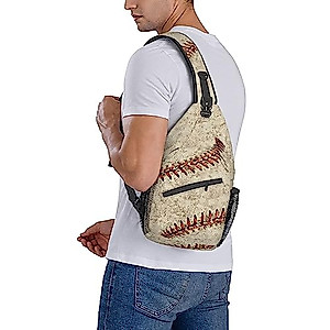 Srucddu Baseball Print Sling Bag For Women, Sling Backpack Crossbody Sling Bags Sling Purses For Women