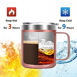 Lifecapido Mom Gifts - Don't Mess with Mama Saurus 12oz Insulated Travel Mug, Mamasaurus Stainless Steel Coffee Mug, Mother's Day Birthday Christmas Gift for Mom Mama Mother New Mom Stepmom, Rose Gold