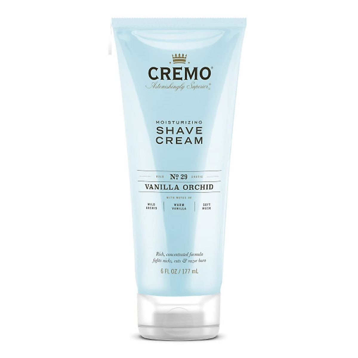 Cremo Vanilla Orchid Moisturizing Shave Cream, Astonishingly Superior Ultra-Slick Shaving Cream for Women Fights Nicks, Cuts and Razor Burn, 6 Fl Oz