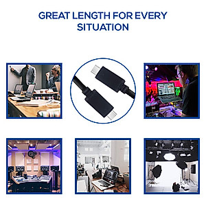 Vebner 20ft USB C to USB C Cable - Extra Long USB Type C - Compatible with Samsung, iPad Pro, Android Devices, Camera Tethering and More (Black)