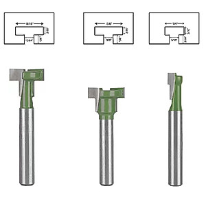 TOTOWOOD Keyhole Router Bits Set, 1/4" Shank Router Bit Set ，6 pcs Router Bit Set 1/4 & 5/16 & 3/8 & 9/16 & 1/2 & 5/8 Inch Blade Diameter