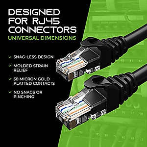 GearIT Cat6 Cable 0.5 ft 6 in - Cat 6 Ethernet Cable, Cat6 Patch Cable,Network Cable, Internet Cable - Black 0.5 Feet