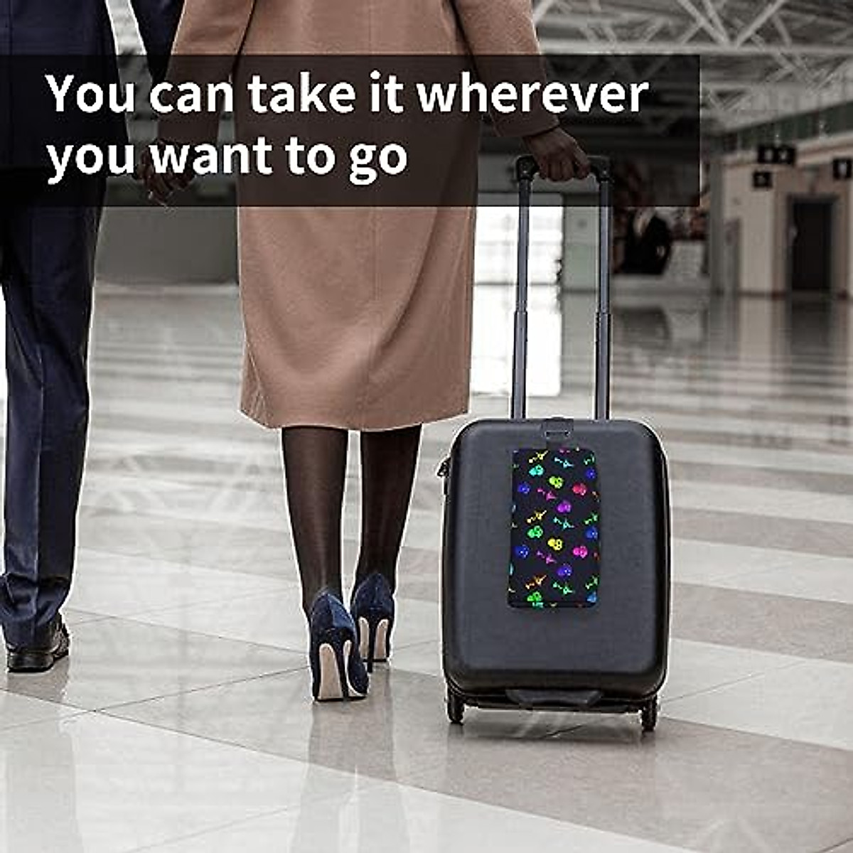 Women Lightweight Makeup Bag Pouch Compatible with Colorful Trippy Mushrooms Toiletry Bag, Funny Travel Cosmetic Bag Portable Bag with Zip for Office College