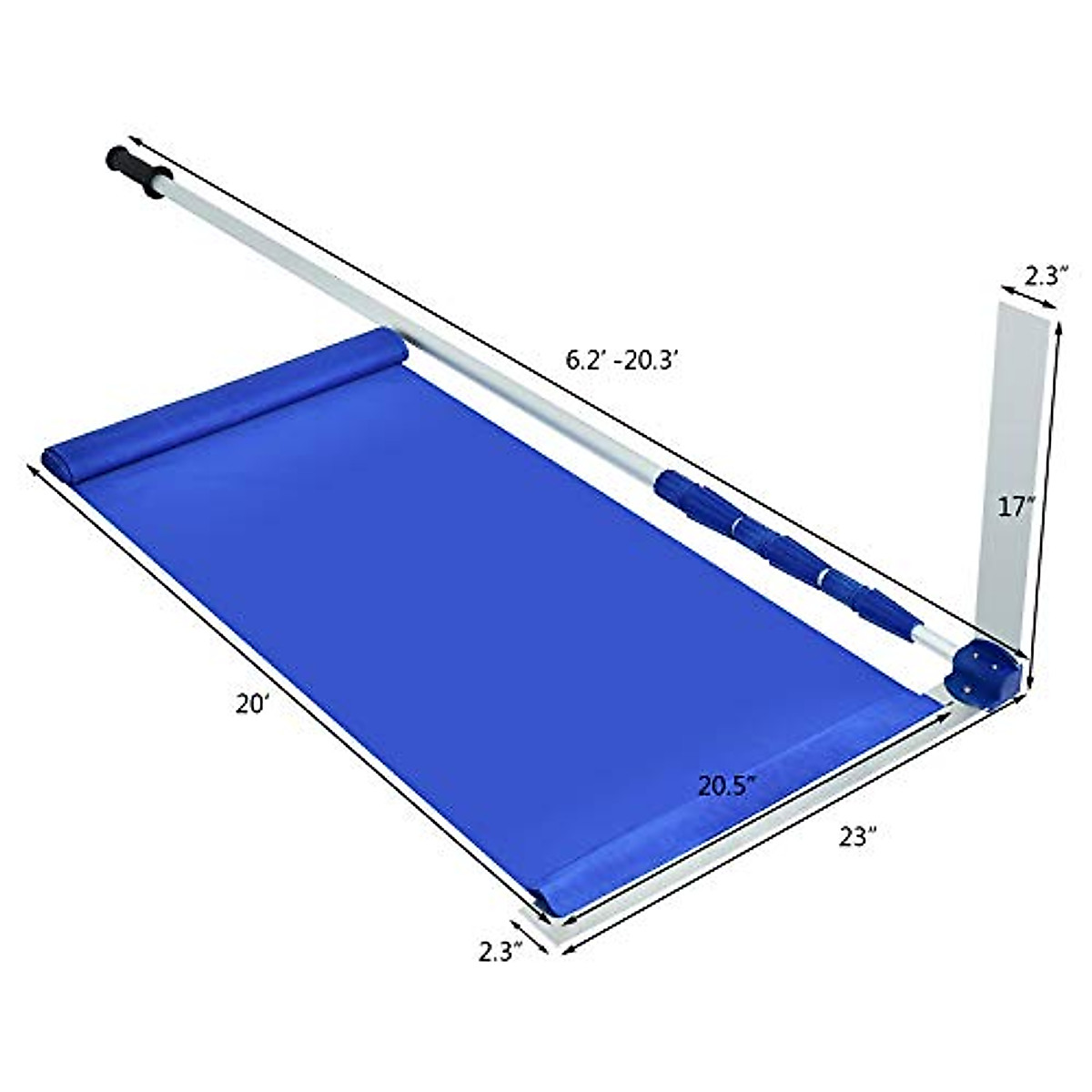 GYMAX Snow Roof Rake, Adjustable Telescoping Aluminum Roof Rake for Snow Removal with Tear-Resistant Snow Slide, Extendable Snow Roof Rake for House Car Shelter