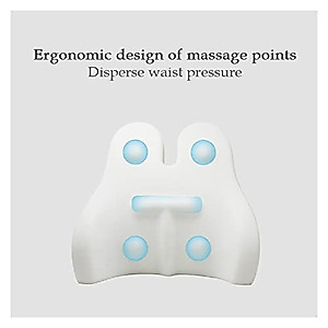 Memory Foam Car Seat Waist Lumbar Back Cushion Lumbar Side Support Spine Coccyx Cushion Office Chair Support (Color : Pink)