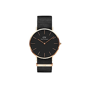 Daniel Wellington Classic Cornwall 40mm Men's Watch, DW Classic Fabric (Polyester) Rose Gold Watch for Men