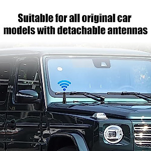 NGHEY 1 Pack Car Short Antenna, 1.37" Aluminum Carbon Fiber Antenna Replacement, AM/FM Radio Antenna Kit Universal for Most Cars SUVs and Trucks (Black)