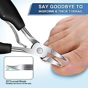 Upgrade Toenail Clippers for Seniors Thick Toenails, Nail Clippers for Men Thick Nails with Wide Opening, Professional Extra Large Heavy Duty Cutter Toe Nail Clippers for Seniors