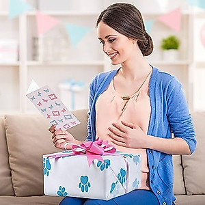 Bolsome 100 Sheets 20 * 14 Inches Dog Paw Print Tissue Paper for Gift Bags, Blue Puppy Paws Tissue Paper for Gift Wrapping for Birthday Baby Boys Shower DIY Craft