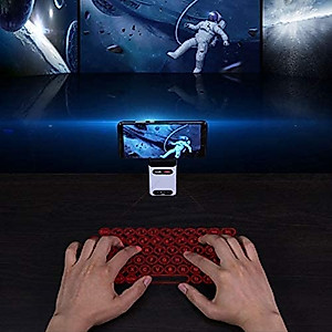 Heartbeat Laser Projection Keyboard, Bluetooth Virtual Keyboard with Keyboard/Mouse/Mobile Power/Mobile Bracket, Wireless Wired Connection Keyboard for Windows/iOS/Android